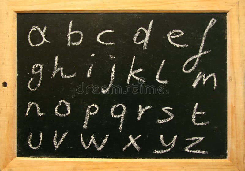 Alphabet de tableau noir image stock. Image du gosses - 10343609