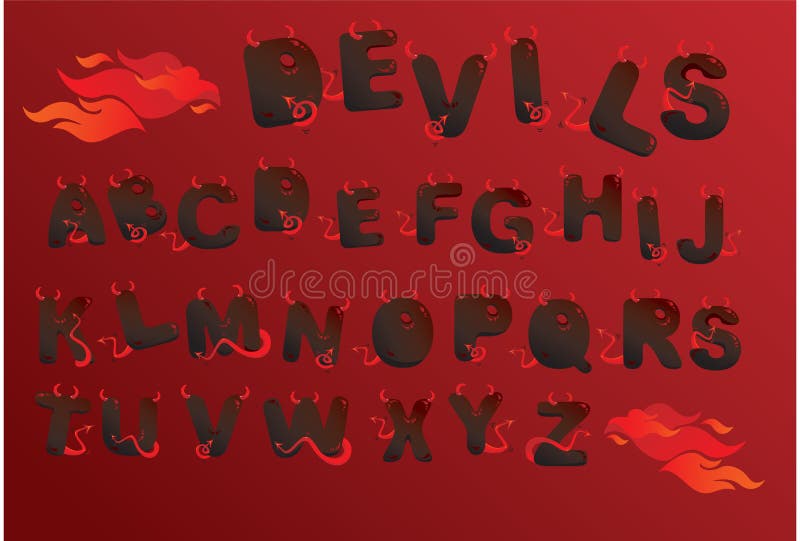 Demon ABC. stock illustration. Illustration of fiery - 23672677