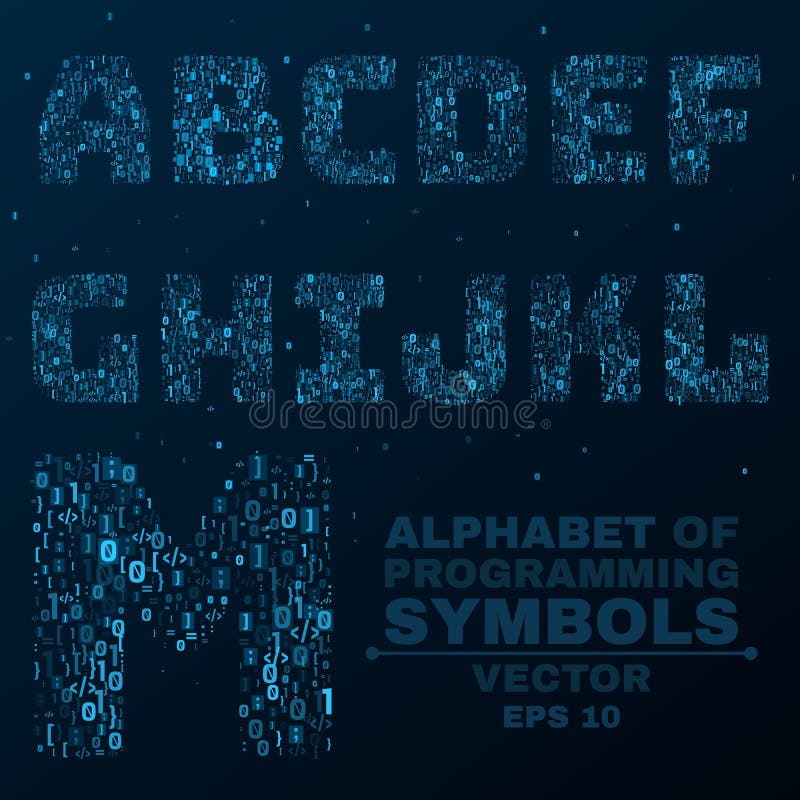 Alphabet Des Symboles Du Code De Programme Programmation Dans La ...