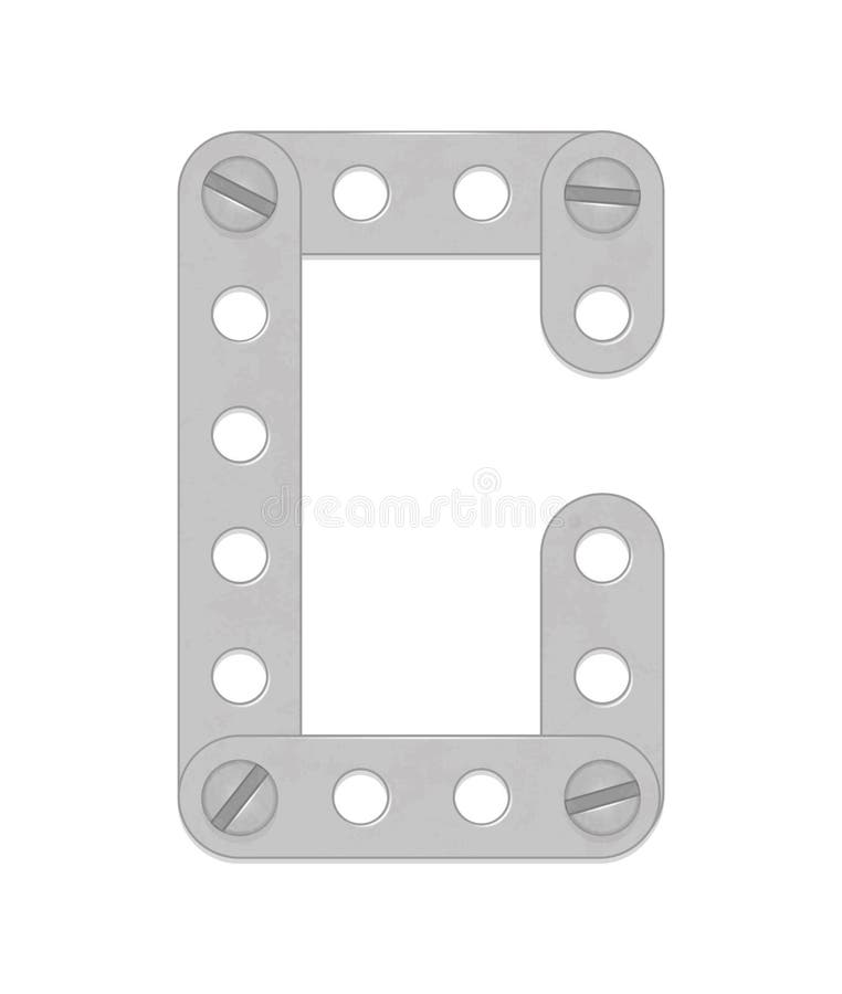 Alphabet from the Details of the Iron Constructor. Letter C Stock ...