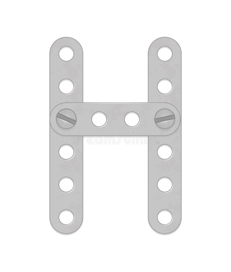 Alphabet from the Details of the Iron Constructor. Letter H Stock ...