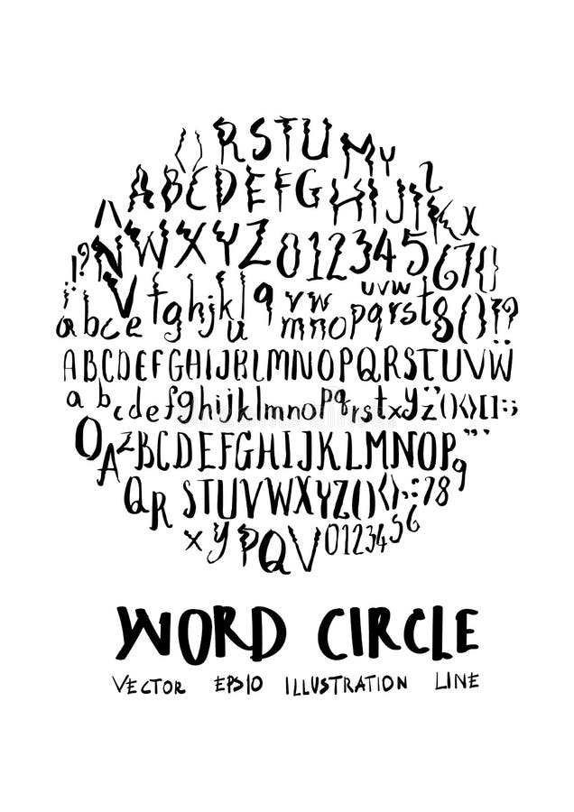 Alphabet Doodle Illustration Circle Form Line Sketch Style Eps10 Stock ...