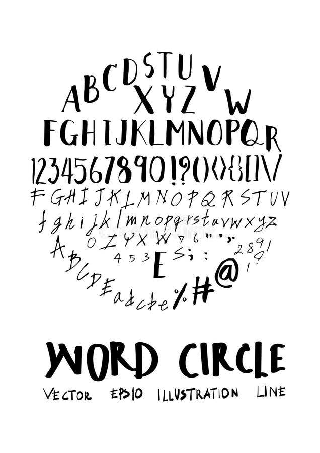 Alphabet Doodle Illustration Circle Form Line Sketch Style Eps10 Stock ...