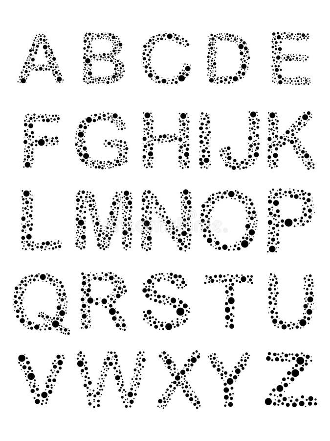 Alphabet with Dots Effect Letters. Stock Illustration - Illustration of ...