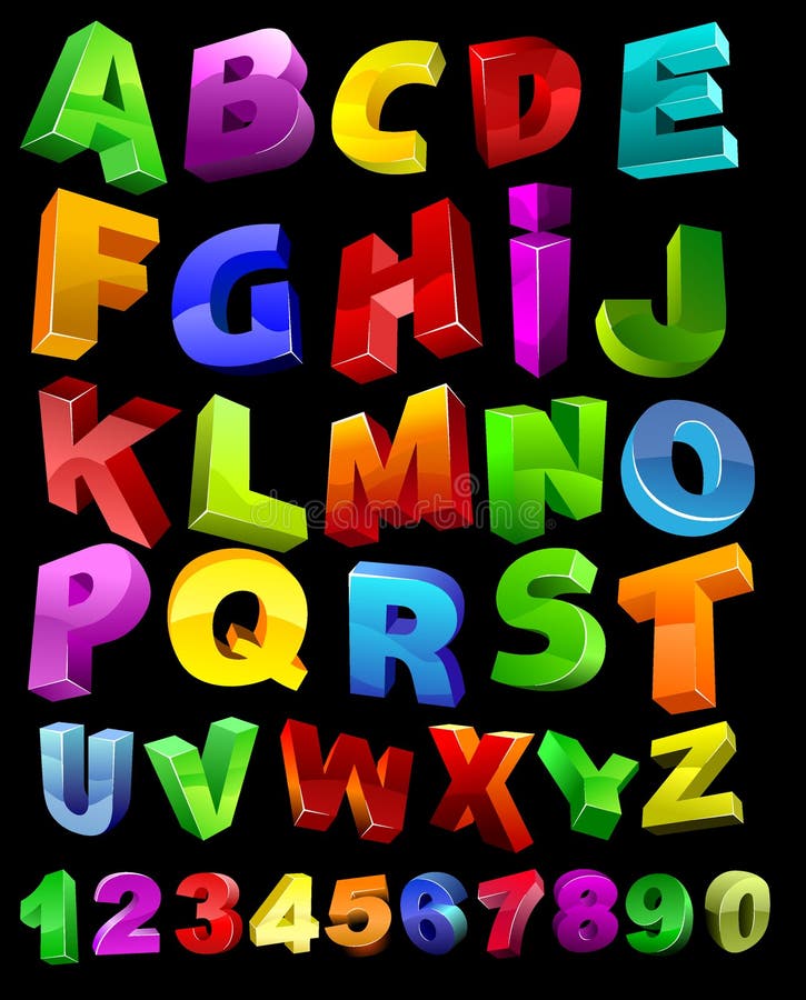 Alphabet En Entier Avec Des Chiffres Illustration de Vecteur ...