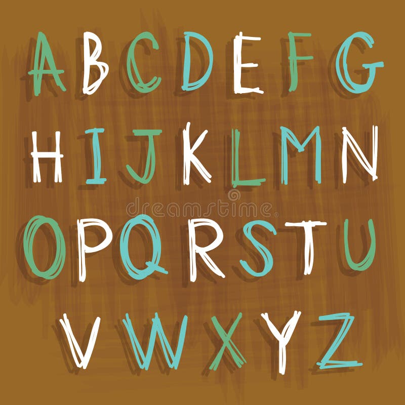 Alphabet English Language Character Draw Vector Cartoon Design Stock ...