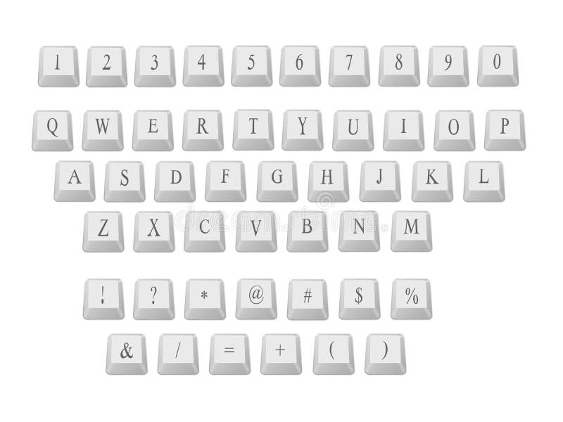 Alphabet Et Nombres De Clavier Illustration Stock - Illustration du ...