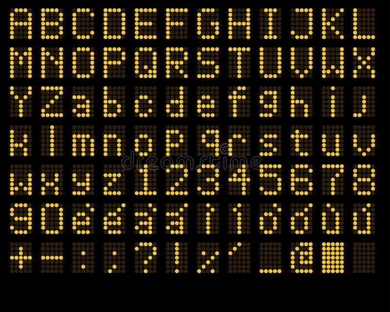 Affichage à LED Alphanumérique De Fonte D'alphabet Sur Le Noir ...