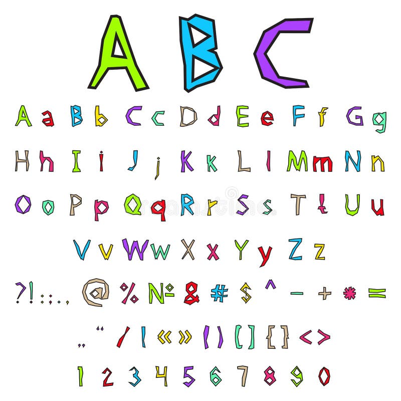 Alphabet Et Nombres De Vecteur Illustration de Vecteur - Illustration ...