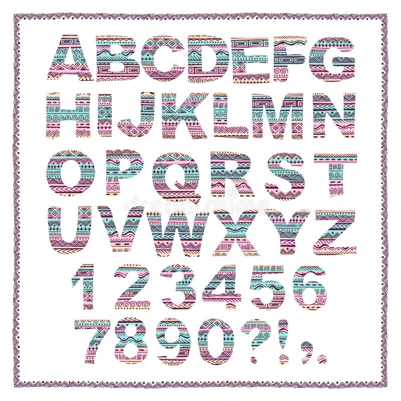 Alphabet Ethnic stock vector. Illustration of alphabet - 56069257