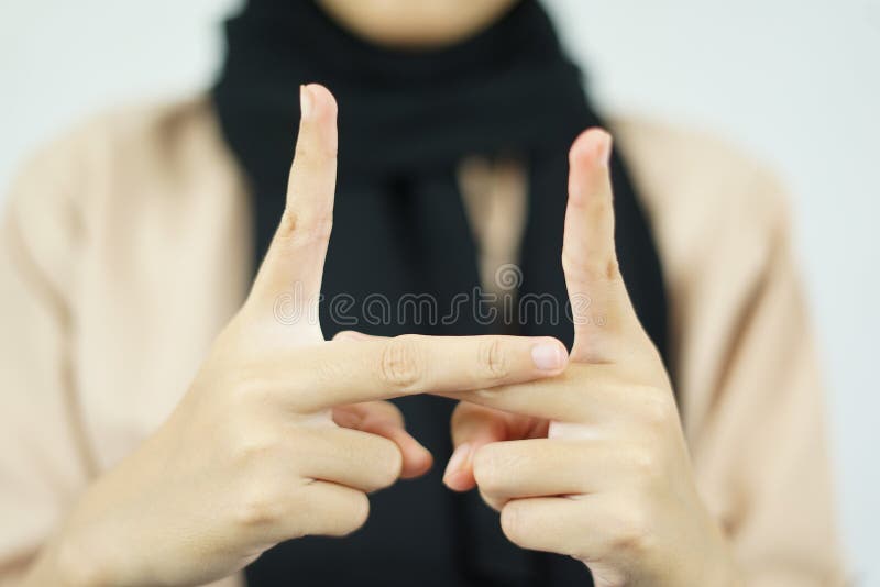 Alphabet Finger Sign for Deaf Communication Stock Image - Image of ...