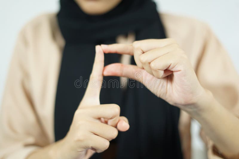 Alphabet Finger Sign for Deaf Communication Stock Image - Image of body ...