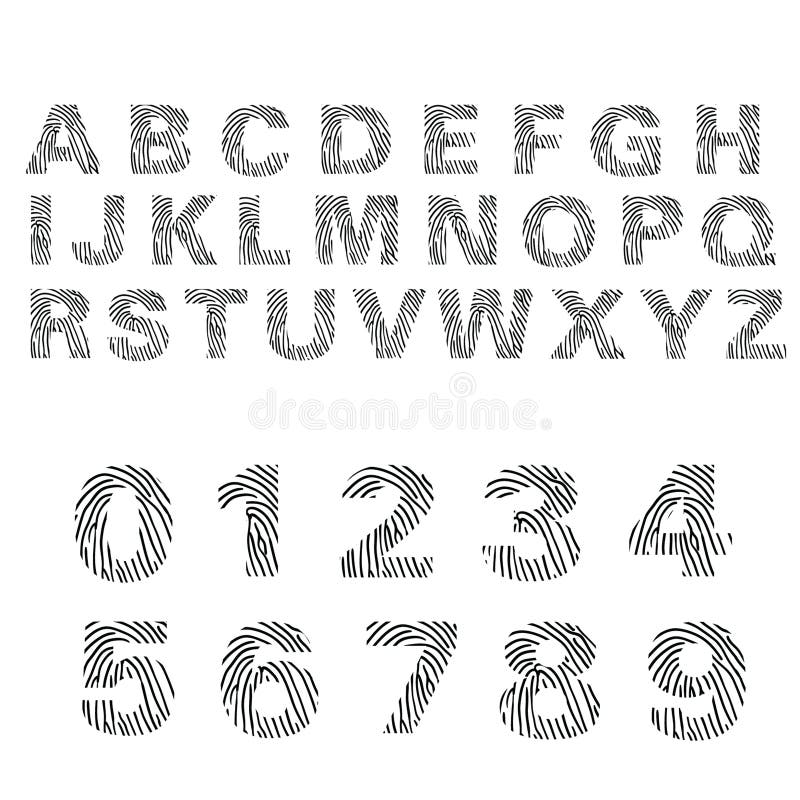 Fingerprint alphabet stock illustration. Illustration of fingerprints ...