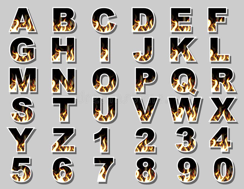 Alphabet Fire Flame for Web and Other Stock Vector - Illustration of ...