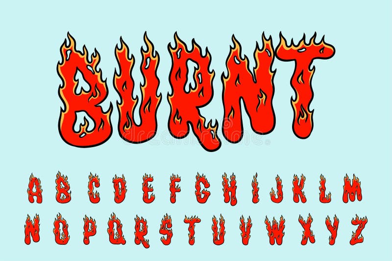 Alphabet Fire Font Letter Type Cartoon Vector Stock Vector ...