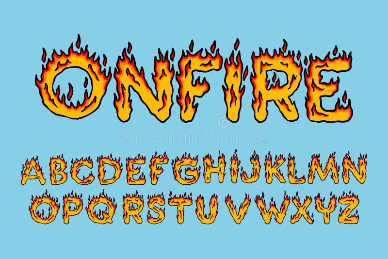 Alphabet Fire Text Vector Letters Stock Vector - Illustration of ...