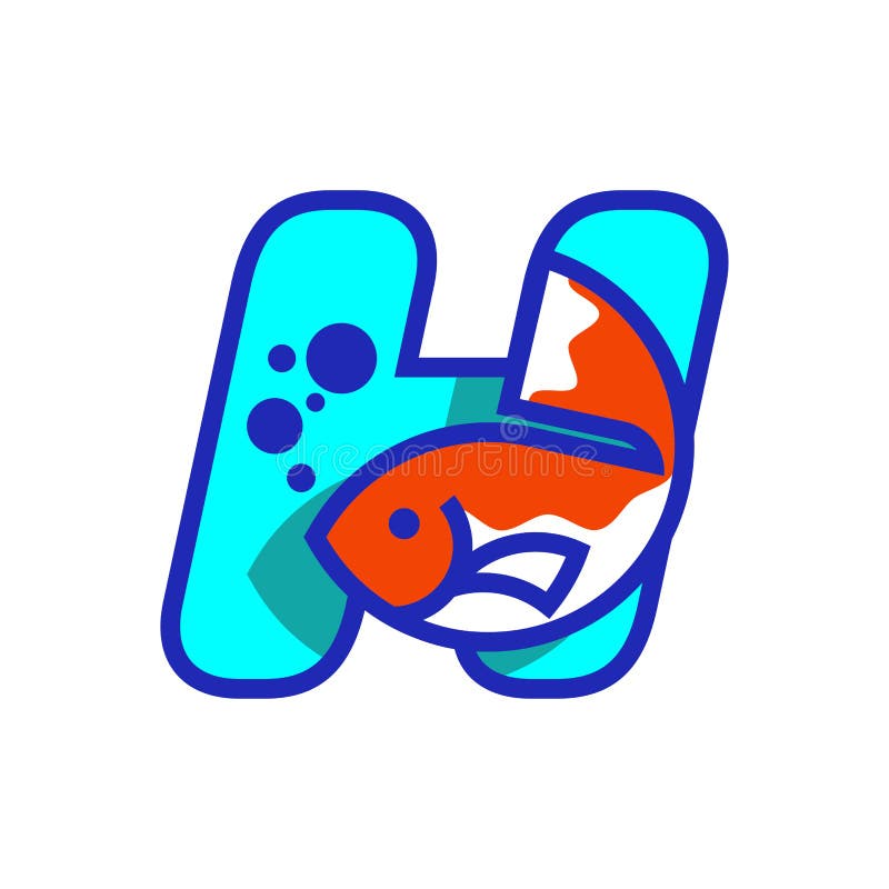 Alphabet H Fish Logo stock illustration. Illustration of creative ...