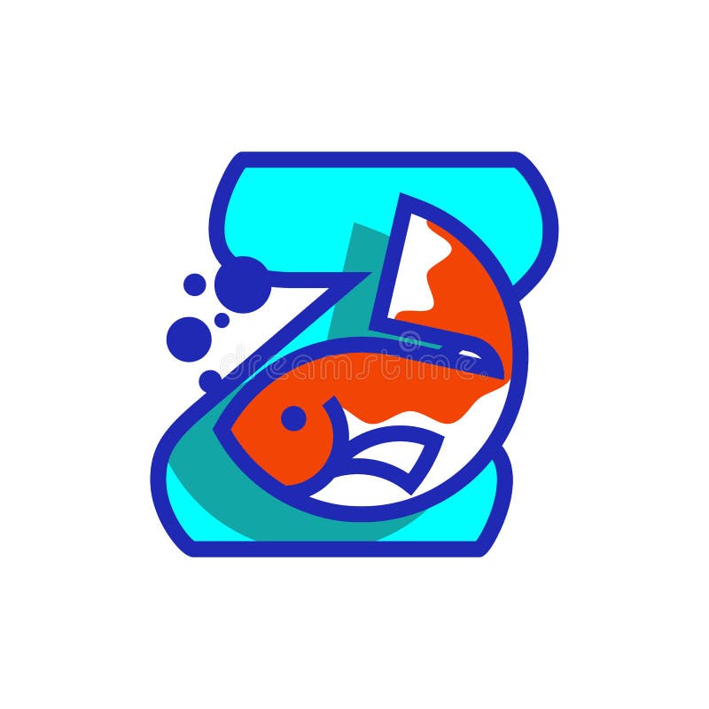 Alphabet Z Fish Logo stock illustration. Illustration of fish - 267544730