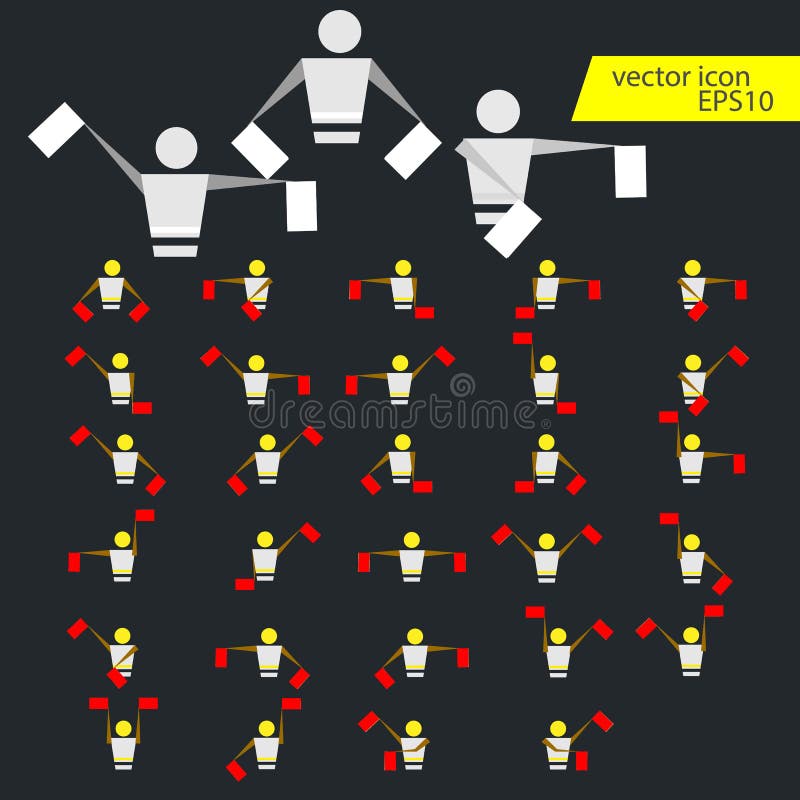 Flag semaphore system stock vector. Illustration of semaphoric - 24735256