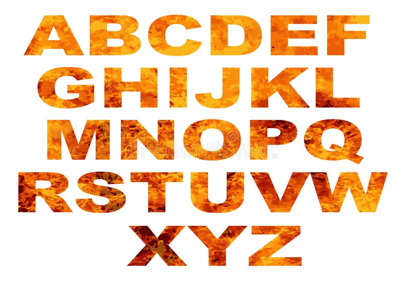 Hot Alphabet Flame Font Fiery Letters Burning Abc Fire Typography
