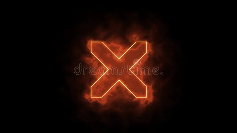 Alphabet in Flames - Letter X on Fire - Drawn with Laser Beam on Black ...
