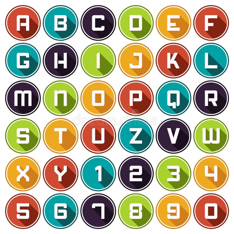 Alphabet Flat Icons stock vector. Illustration of icon - 73265579