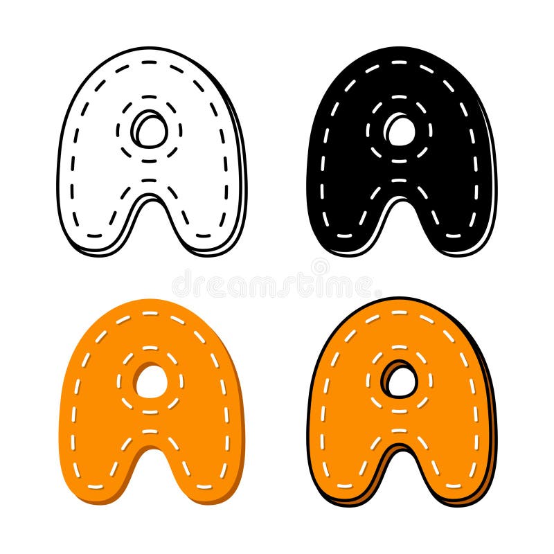 Alphabet a in Flat Style Isolated Stock Vector - Illustration of ...