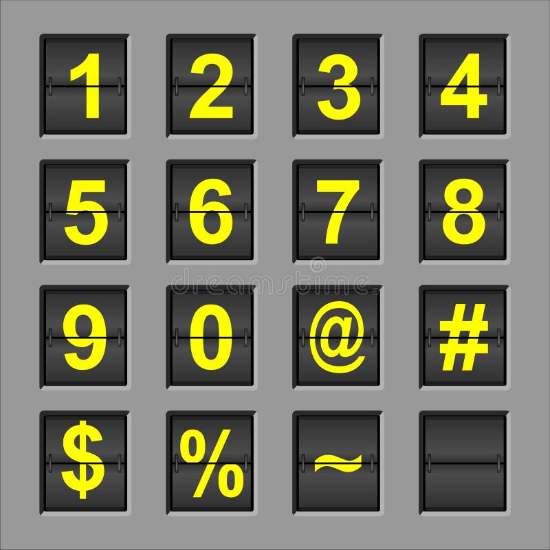 Flip Board Letters & Numbers Stock Vector - Illustration of scoreboard ...