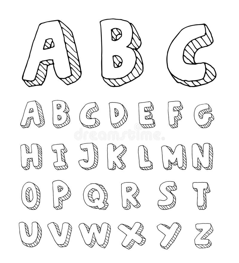 Alphabet Font Pencil Line - Vector Illustration Stock Vector ...