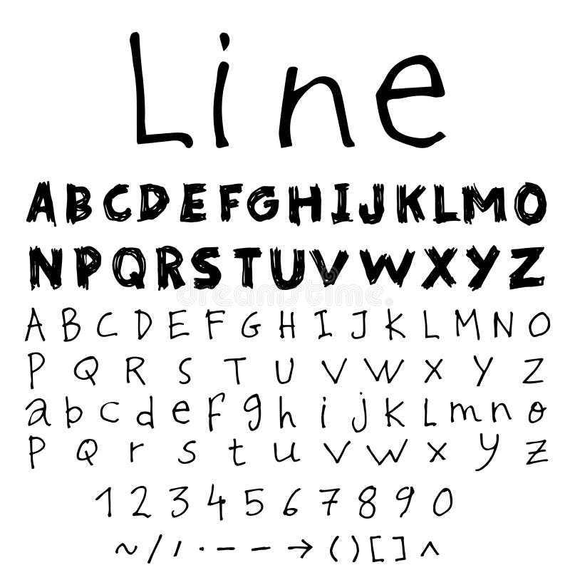 Alphabet Font Pencil Line - Vector Illustration Stock Vector ...