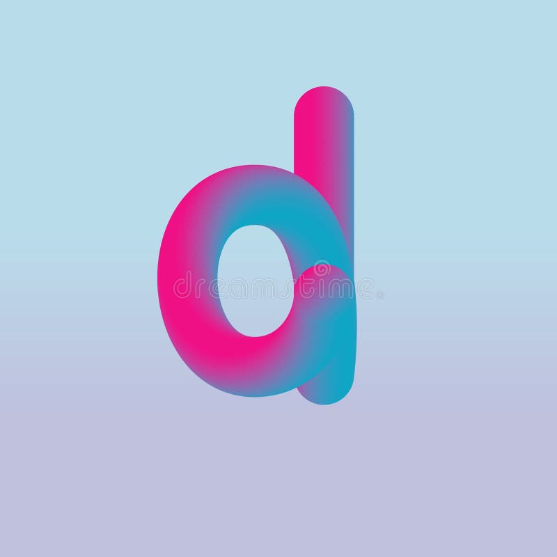 Alphabet Font Lowercase D 3D Gradient Blue and Pink Stock Vector - Illustration of advertising ...
