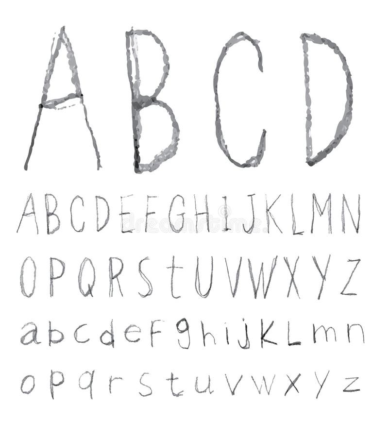 Alphabet Font Pencil Line - Vector Illustration Stock Vector ... Alphabet Font Pencil Line - Vector Illustration Stock Vector ...