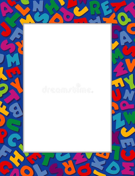 Alphabet Frame, Blue Background Stock Vector - Illustration of ...