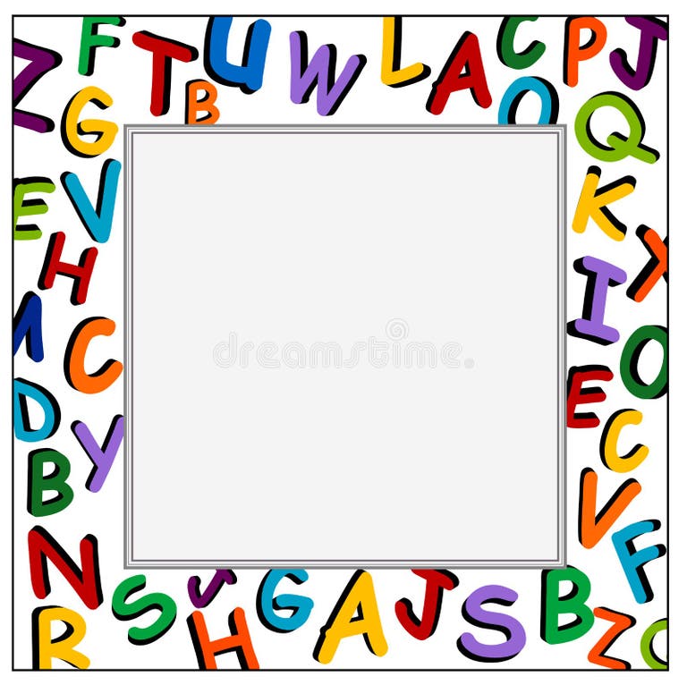 Alphabet Frame on the White Background Stock Vector - Illustration of ...