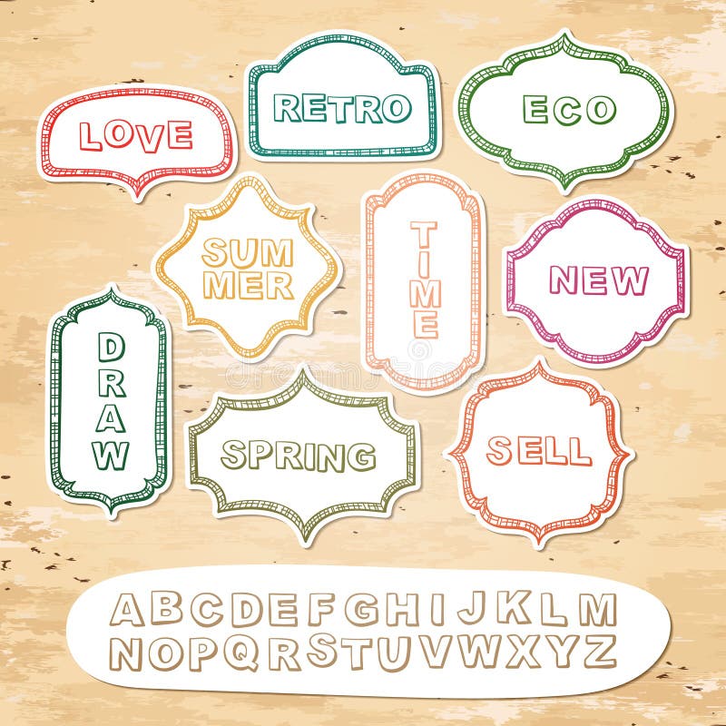 Alphabet and frames stock vector. Illustration of grunge - 55184805