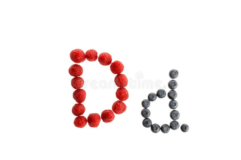 Alphabet from Fresh Fruit, Raspberry and Blackberry Stock Image - Image ...