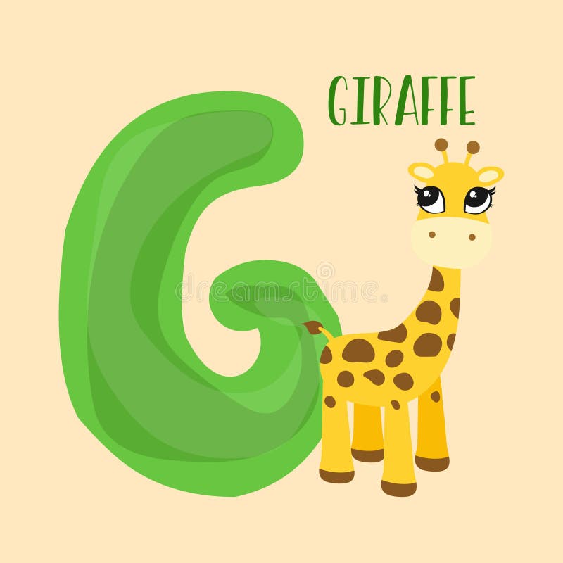 ALPHABET G GIRAFFE Vector Educational Stock Vector - Illustration of ...