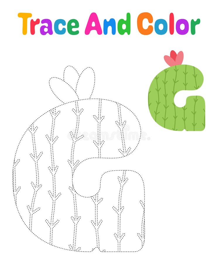 Alphabet G Tracing Worksheet for Kids Stock Vector - Illustration of ...