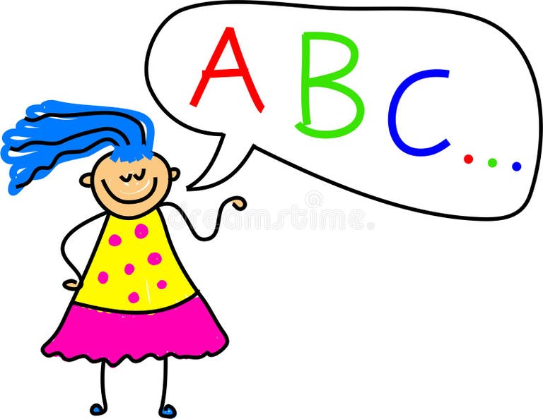 Alphabet Girl stock illustration. Illustration of kids - 933399