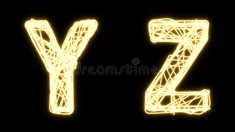 Alphabet of glowing cable stock illustration. Illustration of isolated ...