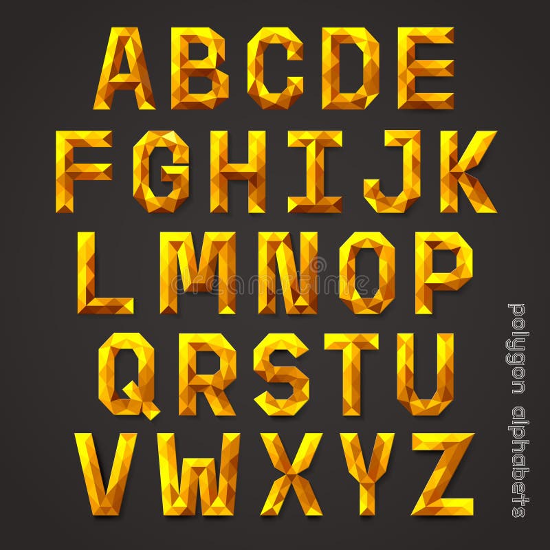 Polygon Alphabet Colorful Font Style. Stock Vector - Illustration of ...