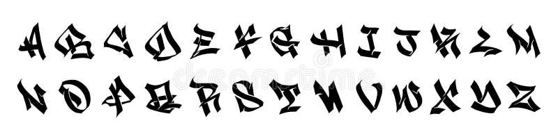 Alphabet in the Gothic Graffiti Style. Vector EPS 10 Stock Vector ...