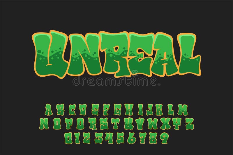 Alphabet Graffiti Green Letters Vector Stock Illustration ...