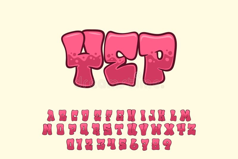 Alphabet Graffiti Pink Letters Vector Stock Vector - Illustration of ...