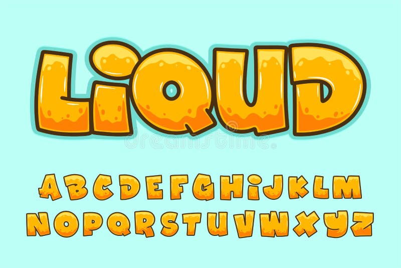 Alphabet Graffiti Pop Liquid Melt Text Vector Letters Stock Vector ...