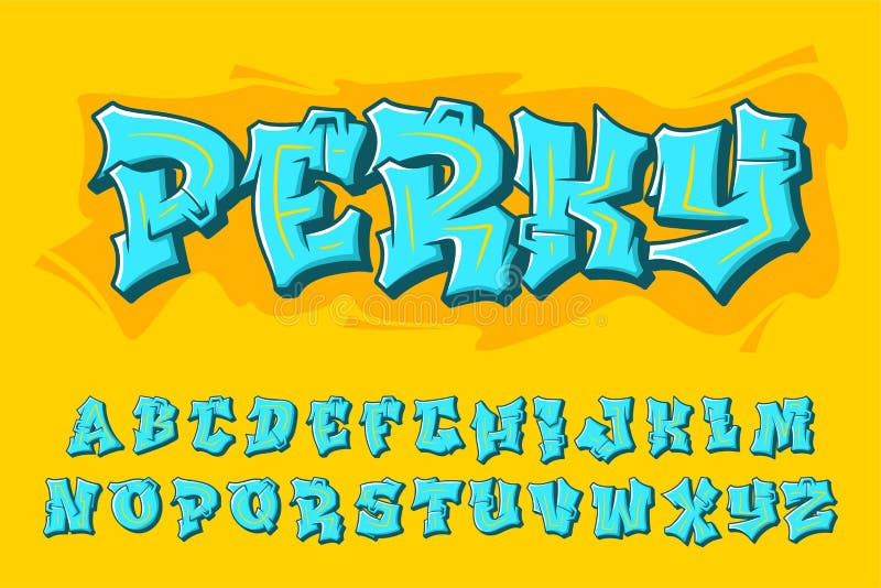 Alphabet Graffiti Street Art Modern Text Vector Letters Stock Vector ...