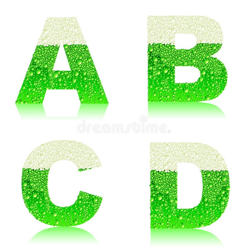 Beer ABC. Alcoholic Alphabet. Drink Letters. Yellow Liquid Font Stock ...
