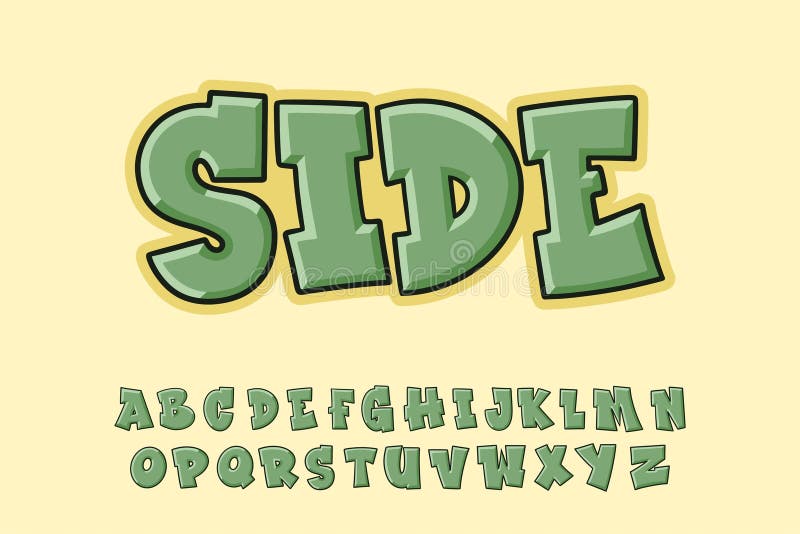 Alphabet Green Graffiti 3D Text Vector Letters Stock Vector ...