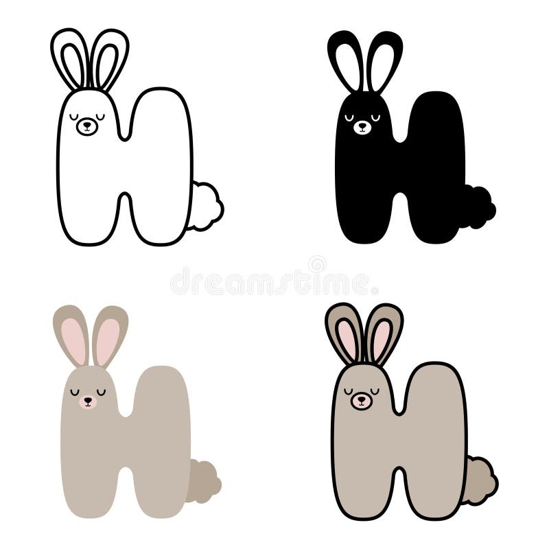 Alphabet H in Flat Style Isolated Stock Vector - Illustration of ...