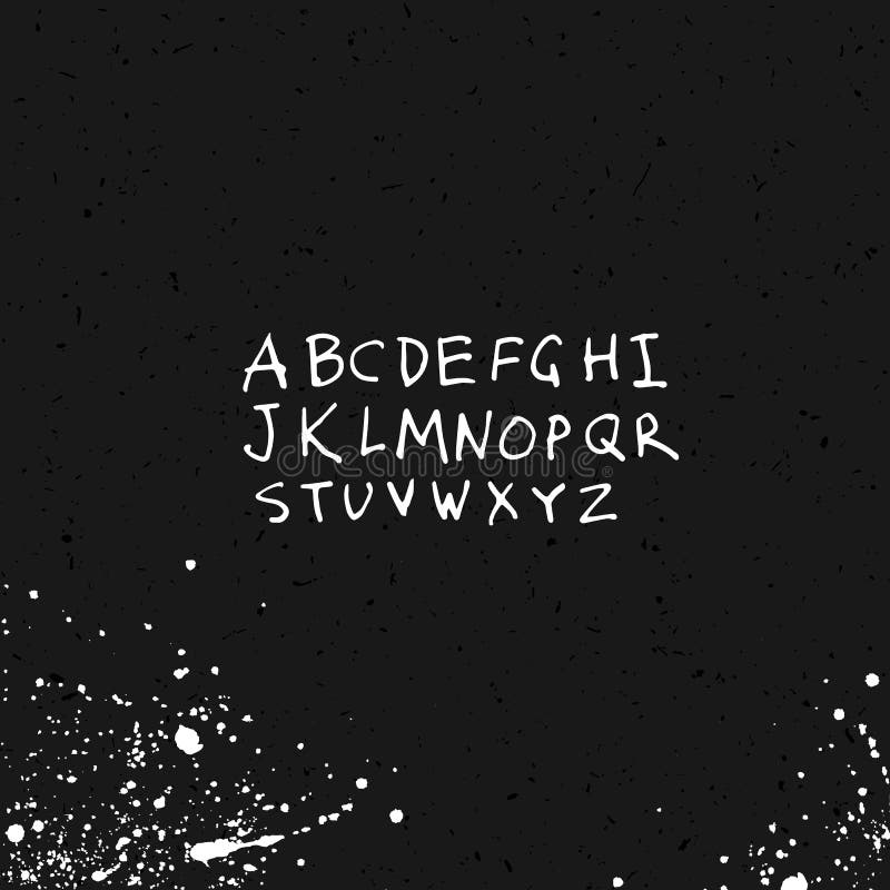 Alphabet Hand-drawn with Ink Splash and Paper Texture Stock Vector ...